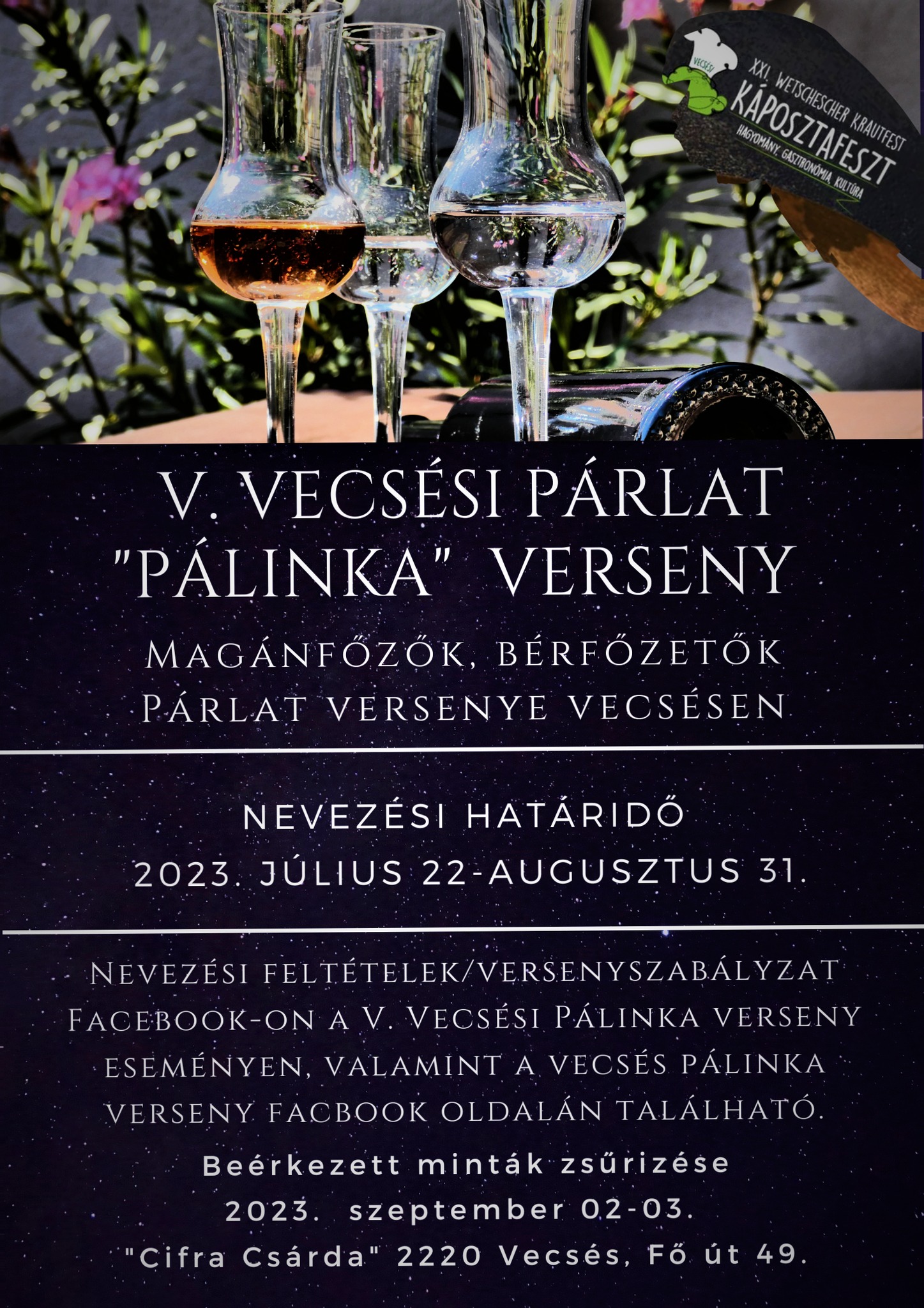 V. Vecsési Pálinka Verseny 2023 - Vecsés - Pálinkapont